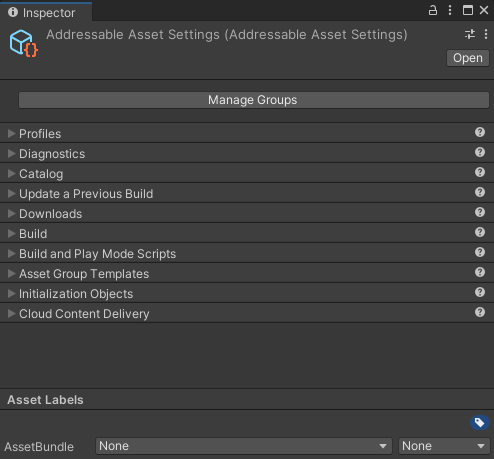 Addressable Asset Settings reference | Addressables | 1.21.14