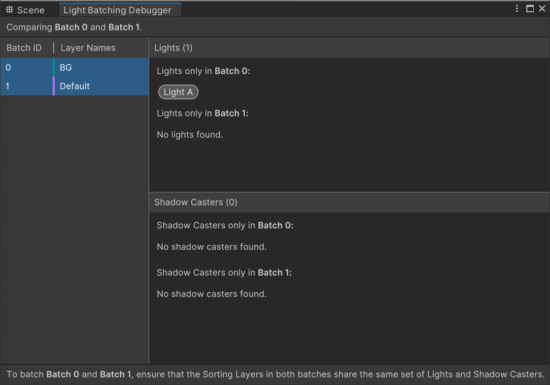 Light Batching Debugger | Universal RP | 15.0.6